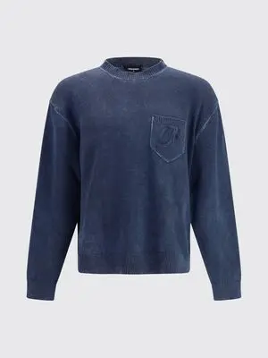 Dsquared2 Cotton Blend Crew Neck Pullover - Navy