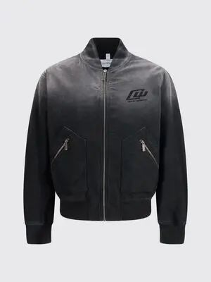 Off-White Cotton Bomber Jacket With Logo Detail