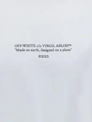 Off-White Cotton T-shirt With Slogan - White