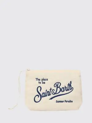 MC2 SAINT BARTH Linen Pochette With Embroidered Logo - Fa02