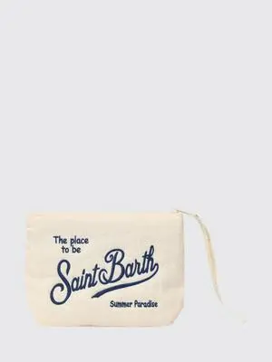 MC2 SAINT BARTH Linen Pochette With Embroidered Logo - Fa02