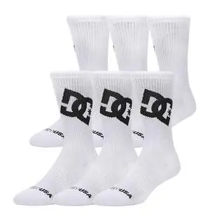 DC SHOES Graffik Logo Crew Socks 3-pack - White