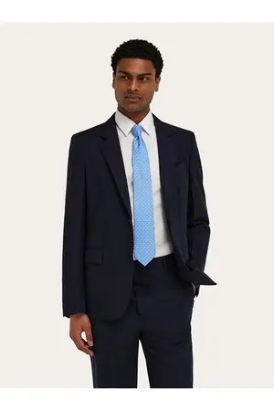 FERRAGAMO Shark Print Silk Neck Tie