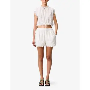 Claudie Pierlot Elasticated-waist Cotton-blend Shorts