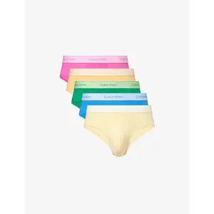 Calvin Klein Icon Pride Pack Of Five Stretch-cotton Hip Briefs - Multi