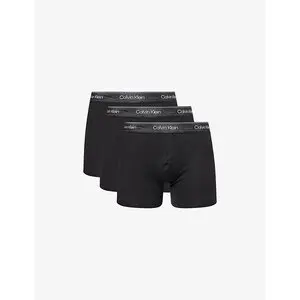 Calvin Klein Icon Pack Of Three Stretch-cotton Boxer Briefs - Black