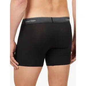 Calvin Klein Icon Pack Of Three Stretch-cotton Boxer Briefs - Black