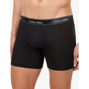 Calvin Klein Icon Pack Of Three Stretch-cotton Boxer Briefs - Black