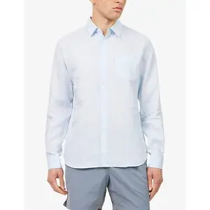 Derek Rose Monaco Long-sleeve Linen Shirt - Blue