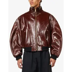 WILLY CHAVARRIA Ruff Rider Leather Jacket - Chocolate