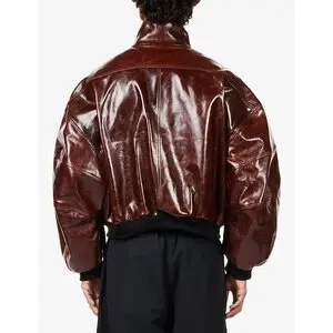 WILLY CHAVARRIA Ruff Rider Leather Jacket - Chocolate