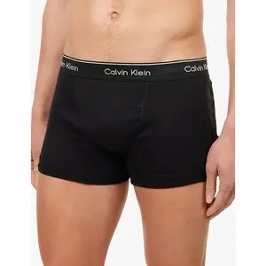 Calvin Klein Branded-waistband Pack Of Five Stretch-cotton Trunks - Multi