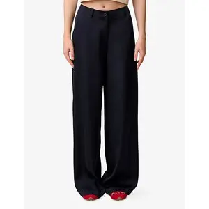 Claudie Pierlot Regular-fit Straight-leg Satin Trousers