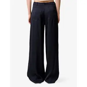Claudie Pierlot Regular-fit Straight-leg Satin Trousers