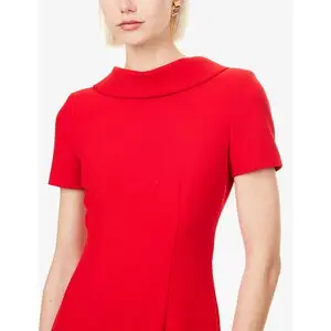 Roland Mouret Boat-neck Scoop-back Woven Gown