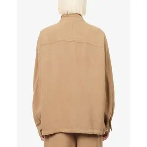 THE FRANKIE SHOP Breya Funnel-neck Linen-blend Jacket - Beige