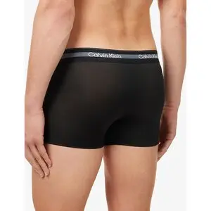Calvin Klein Icon Active Mesh Pack Of Three Jersey Trunks - Black/fungi/seafoam Wave