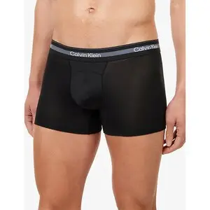 Calvin Klein Icon Active Mesh Pack Of Three Jersey Trunks - Black/fungi/seafoam Wave