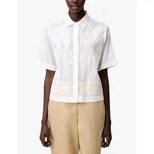 Claudie Pierlot Embroidered Cotton-blend Shirt