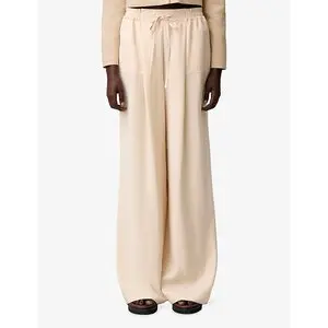 Claudie Pierlot Wide-leg Elasticated-waist Woven Trousers