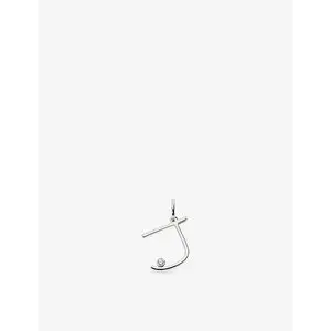 Monica Vinader Initial J Solitaire Lab-grown Diamond And Sterling Pendant - Silver