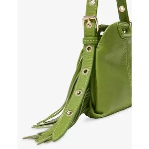 Maje Leather Pouch - Green