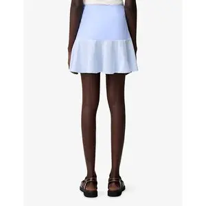 Claudie Pierlot Cotton Mini Skirt With Embroidery And Ruffle Detail