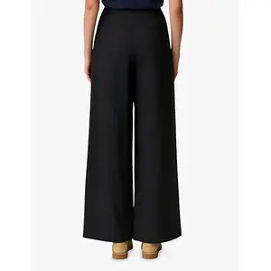 Claudie Pierlot Pleated Wide-leg Woven Trousers