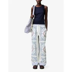 Claudie Pierlot Straight-leg Printed Cotton Trousers