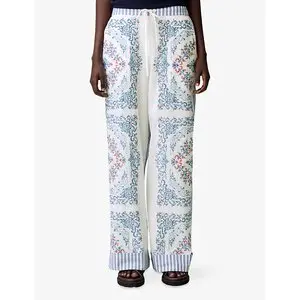 Claudie Pierlot Straight-leg Printed Cotton Trousers