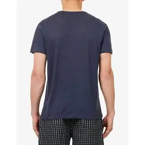 Derek Rose Jordan Short-sleeve Linen T-shirt - Navy