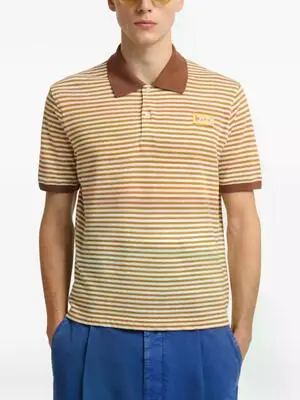 Marni Striped Cotton-linen Blend Polo Shirt