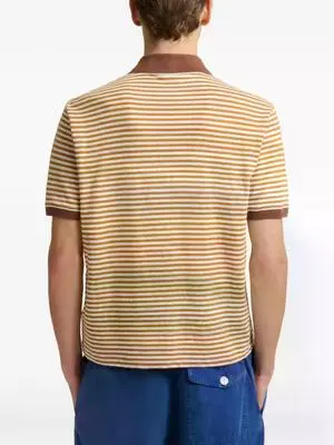 Marni Striped Cotton-linen Blend Polo Shirt