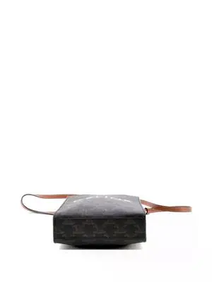 Celine Vertical Cabas Tote Triomphe Coated Canvas Mini Satchel - Brown