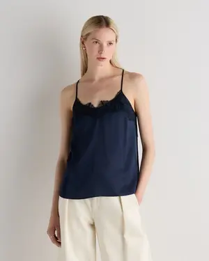 Quince Silk Lace Cami - Navy