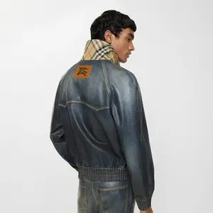 Burberry Coated Denim Aviator Jacket