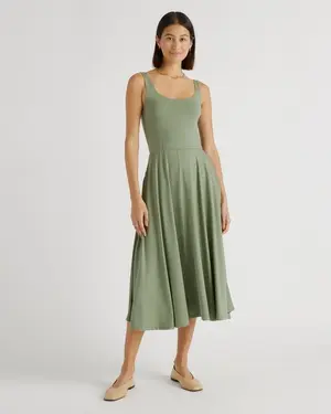 Quince Scoop Neck Day Dresses