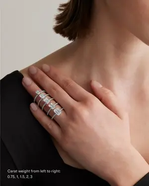 Quince Emerald Cut Diamond Pave Engagement Ring - Platinum