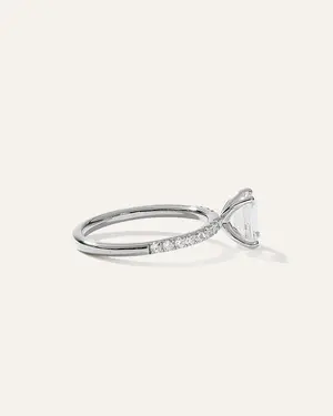 Quince Emerald Cut Diamond Pave Engagement Ring - Platinum