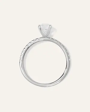 Quince Emerald Cut Diamond Pave Engagement Ring - Platinum