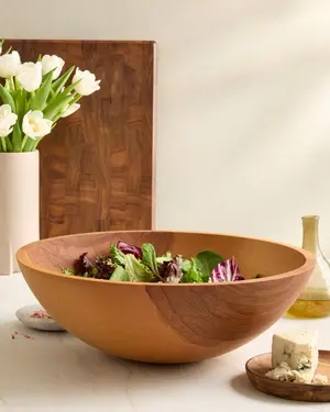 Quince Handcrafted Wooden Serving Bowl, Nesting Set Of 3