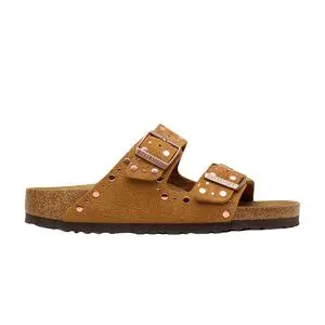 BIRKENSTOCK Arizona Rivets Suede Sandal - Tan