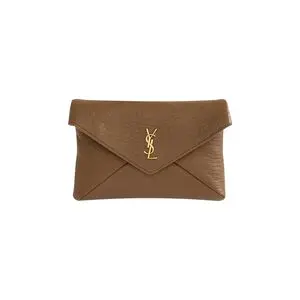Saint Laurent Cassandre Chain Pouch - Brown