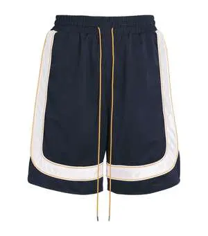 Rhude Mesh Piping Track Shorts - Navy