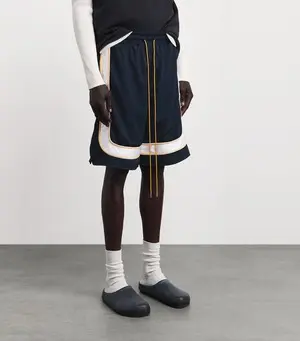 Rhude Mesh Piping Track Shorts - Navy