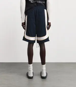 Rhude Mesh Piping Track Shorts - Navy