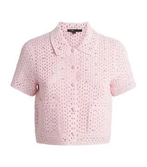 Maje Openwork Embellished Cardigan