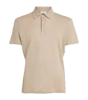 Sandro Linen Polo Shirt - Beige