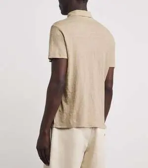 Sandro Linen Polo Shirt - Beige