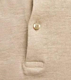 Sandro Linen Polo Shirt - Beige